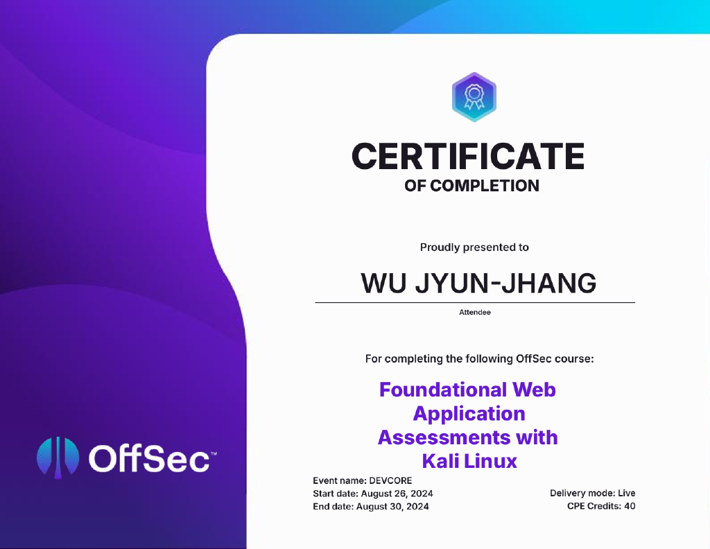 2024 DEVCORE x OffSec Live Training · Tonya's Blog